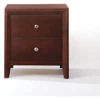 Brown Cherry Colored Bedside Table with 2 Storage Drawers, Transitional ...