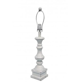 HomeRoots 29" Distressed White Square Lamp Base Table Lamp - 14 - Bed ...