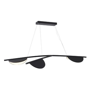 3-Light Black Aluminum LED Pendant With White Acrylic Diffusers - Bed ...
