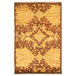 ECARPETGALLERY Hand-knotted Pak Finest Transitional Brown Wool Rug - 3 ...