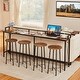 Console Table with 2 Outlet and 2 USB Ports,Entryway Table Narrow ...