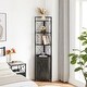 Corner Shelf 5-Tier with Storage，Corner cabinet Bookshelf Stand Storage ...