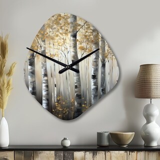 Designart - Birch Tree Forest Wonderland V - Tree Wall Clock in Nebula ...