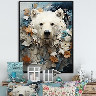 Designart "Surreal Bear Dreamscape " Animals Bear Framed Wall Decor ...
