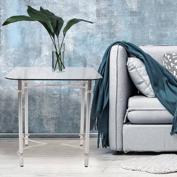 Allan Andrews Square Side Table with Stylized Arched Details - 24"H x ...