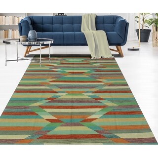 Hand-Woven Winchester Kilim Halide Purple/Red Rug - 5'7" x 7'9" - Bed ...