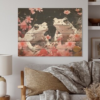 Designart "Minimalism Frogs Toads I" Frogs & Toads Wood Wall Decor ...