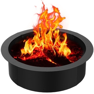 36 Inch Inner / 40 Inch Outer Fire Pit Ring, Heavy Duty Steel Metal ...