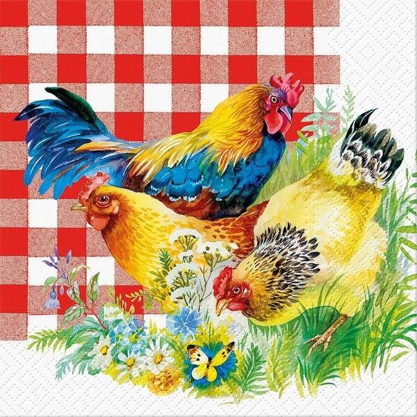 Set Of 20 Luncheon Chicken Couple Napkins - Bed Bath & Beyond - 43842240