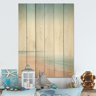 DESIGN ART "Oceans Whisper Blue Beach Harmony" Coastal Wood Wall Art ...