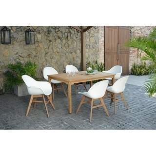 Amazonia FSC Solid Teak Hawaii 7 piece Outdoor Patio Dining Set - 7 ...