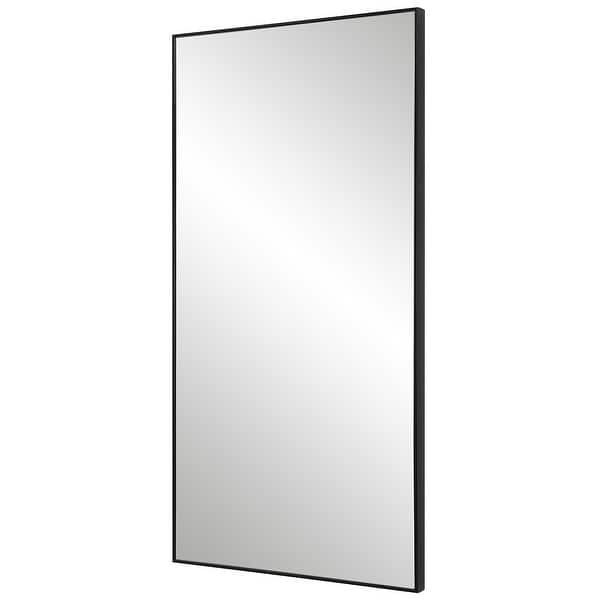 Copper Grove Black Long Rectangular Slim-framed Wall Mirror - On Sale ...