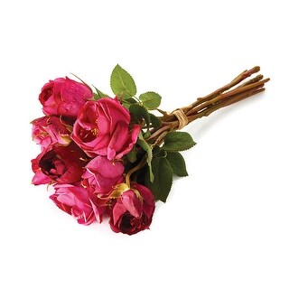 Garden Roses Faux (Fake) Fuchsia 14", Bundle Of 8 - On Sale - Bed Bath ...