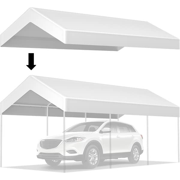 VEVOR Carport Replacement Canopy Cover 10 x 20 ft Ripstop Triple-layer ...