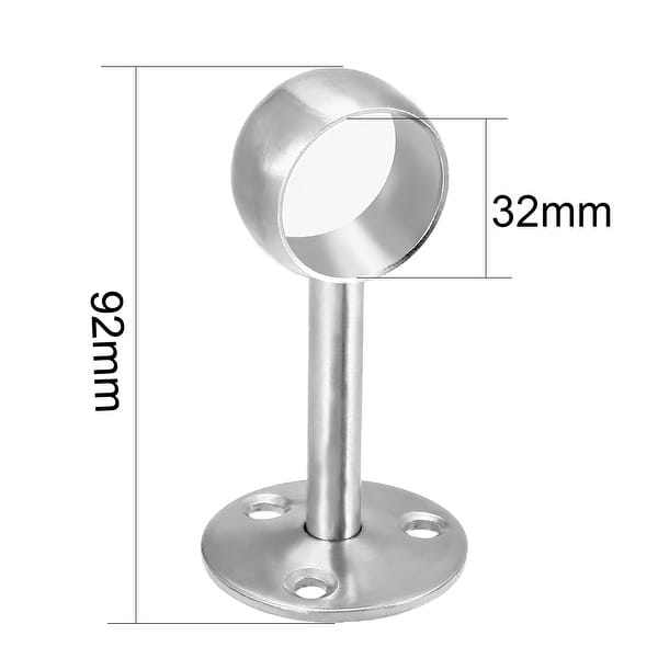 Pipe Bracket32mm Dia92mm HeightWall Mounted Rail Rod Socket 2pcs ...