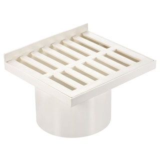 110mm ID PVC Floor Drain Side Outlet Wall Grid Cover Strainer White ...