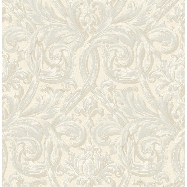 Seabrook Designs Sloan Leafy Scroll Unpasted Wallpaper - 20.5 in. W x ...