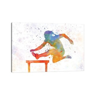 iCanvas "Track Hurdles Female Silhouette 01" by Paul Rommer Canvas ...