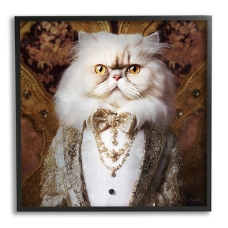 Stupell Fancy Cat Portrait Framed Giclee Art Design by Roozbeh - Bed ...