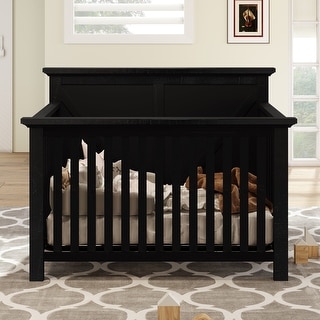 Rustic 4-in-1 Convertible Baby Crib - Toddler, Daybed and Full-Size Bed ...