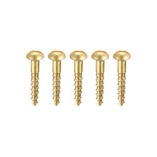 100pcs Wood Screws Slotted Round Head Brass Self-Tapping Screw - Bed ...