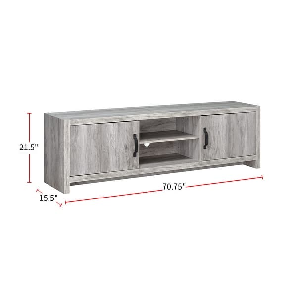 2 Doors and Open Shelf TV Console in Grey - Bed Bath & Beyond - 35225076
