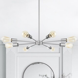 Rennnsan 6/8-Light Linear Sputnik Pendant Light Adjustable Black ...