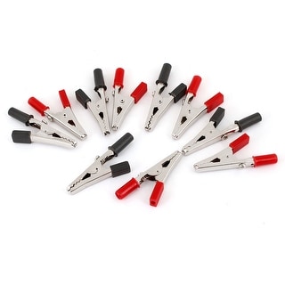 10Pcs Black Red Plastic Handle Test Probe Battery Metal Alligator Clip ...