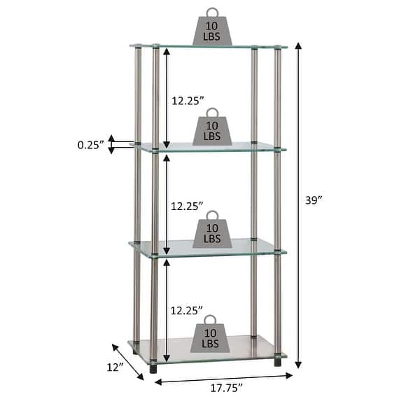 Convenience Concepts Designs2Go Classic Glass 4 Tier Tower - Bed Bath ...