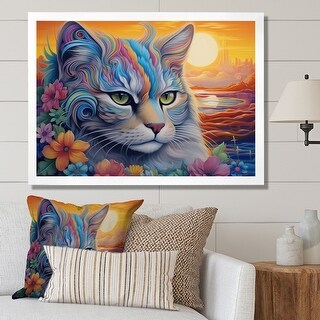 Designart "Portrait Of A Beautiful Gracious Cat I" Animals Cat Framed ...