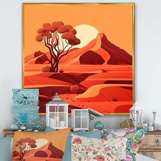 Designart "Two Trees In Terra Cotta Mountains II" Landscape Mountains ...