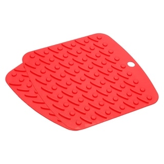 Silicone Trivet Mats 2pcs, Square Pot Pads, Dish Drying Mat Jar Opener ...