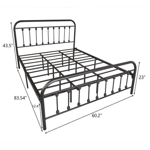 Vintage Victorian Style Metal Platform Bed Frame - Bed Bath & Beyond ...