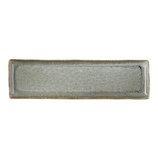 Gray Reactive Glaze Stoneware Snack Serving Platter, 14L inches ...