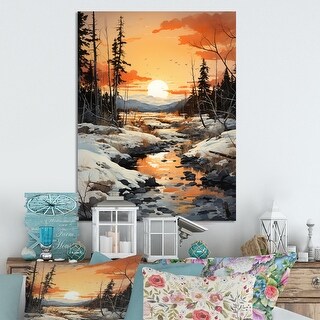 Designart "Alaska Arctic Sunset I" Landscapes Metal Wall Art - Bed Bath ...