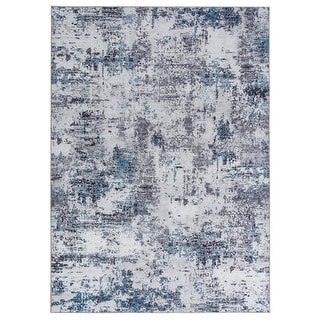 Keli 5 x 7 Modern Area Rug, Abstract Art Design, Soft Fabric, Gray ...
