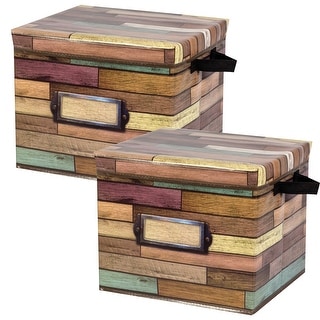Teacher Created Resources Reclaimed Wood Design Storage Box, Pack of 2 ...