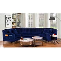 Velvet Sofa U Shaped 4 Seater Symmetrical Modular Curved Corner ...