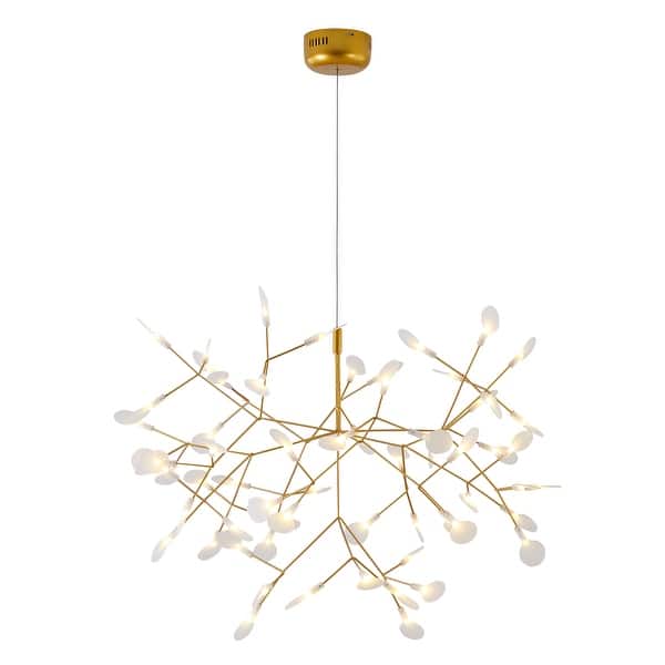 Gold Metal LED Chandelier With Frosted Acrylic Diffusers - Bed Bath ...