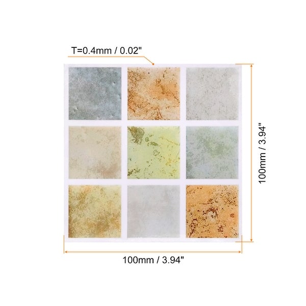 10 Sheets Peel and Stick Tiles Backsplash, 3.94"x3.94"x0.02" Orange ...