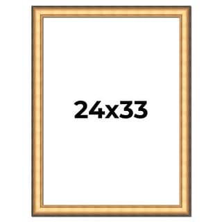 24x33 Frame Gold Plein Aire Solid Wood Picture Frame Width 2 Inches ...