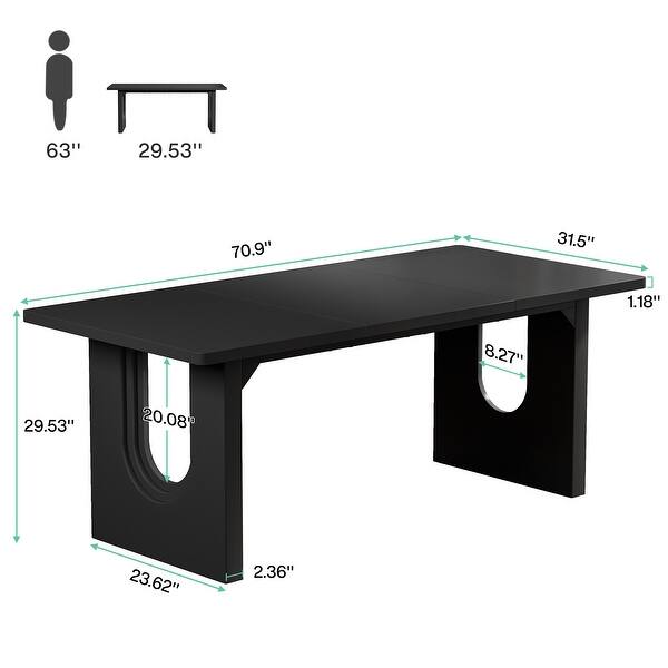 Modern Wood Executive Desk, 70.9 Inch Large Computer Desk for Home ...