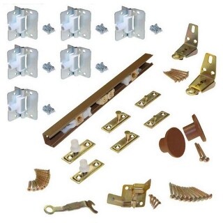Johnson Hardware 1700 Series 48" Steel Track Hardware Set for (4) - Bed ...