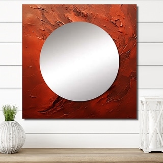 Designart "Bittersweet Brushwork I" Abstract Collages Wall Mirror ...