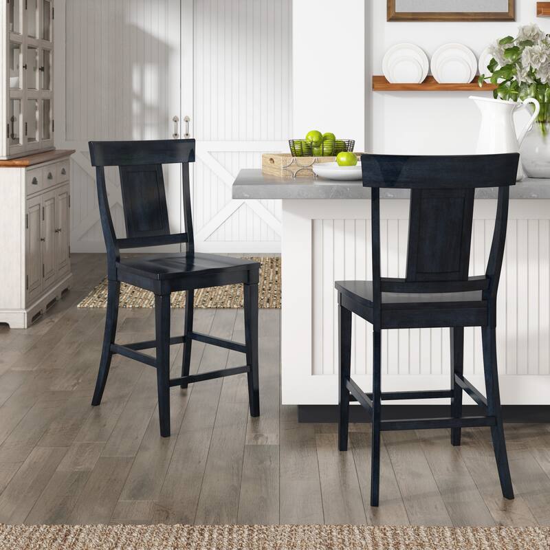 Eleanor Panel Back Wood Counter Chair (Set of 2) by iNSPIRE Q Classic ...