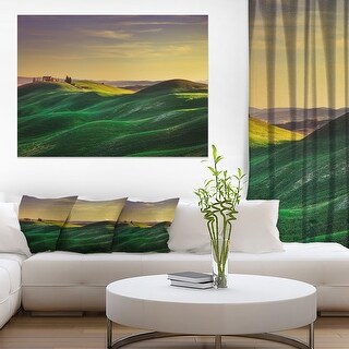 Designart "Green Rolling Hils in Crete Senesi" Landscape Canvas Wall ...