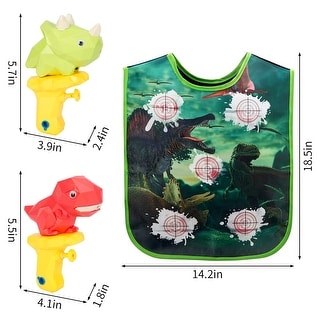 2Pcs Dinosaur Water Gun Battle Set with Vest, Outdoor Squirt Pistol ...