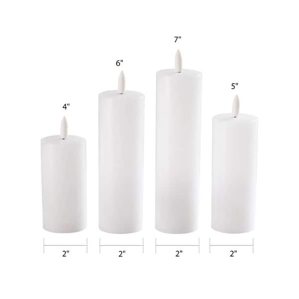 Modern White Slender Pillar LED Candles Set of 4 - Bed Bath & Beyond ...