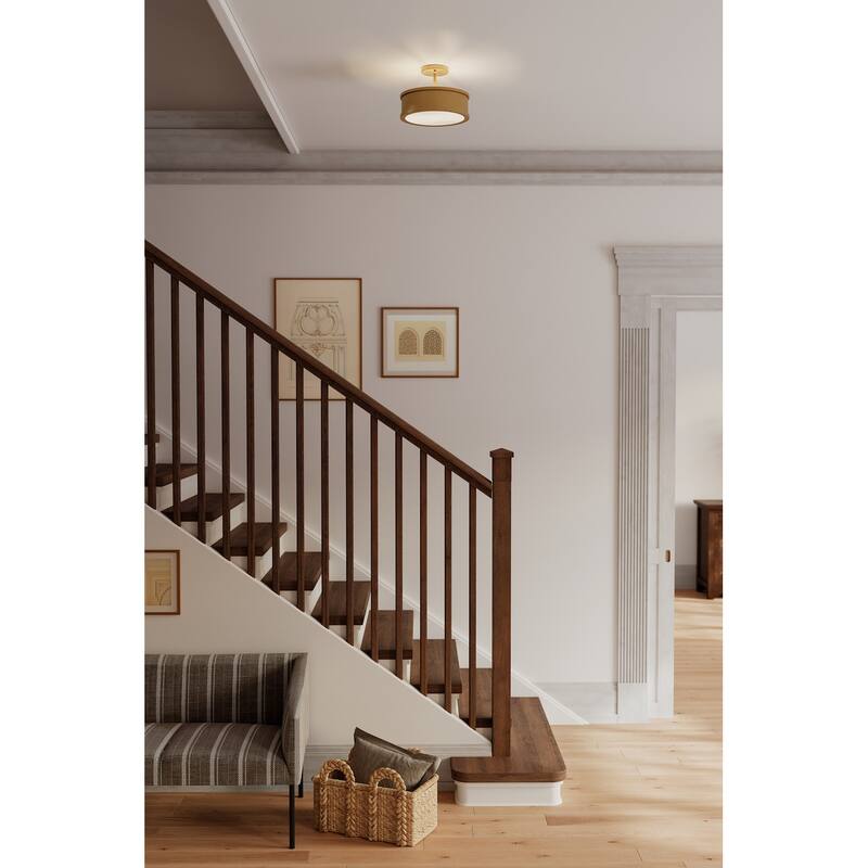 Metropolitan N2352 Wynn 2 Light 12" Wide Semi-Flush Drum Ceiling ...