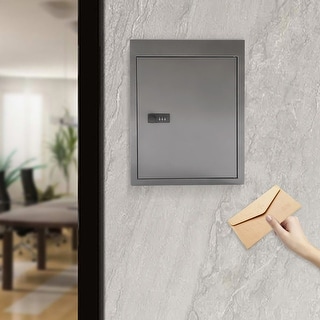 VEVOR Through The Wall Drop Box 12.5''x6.3''x16.9'' Mail Drop Box w ...